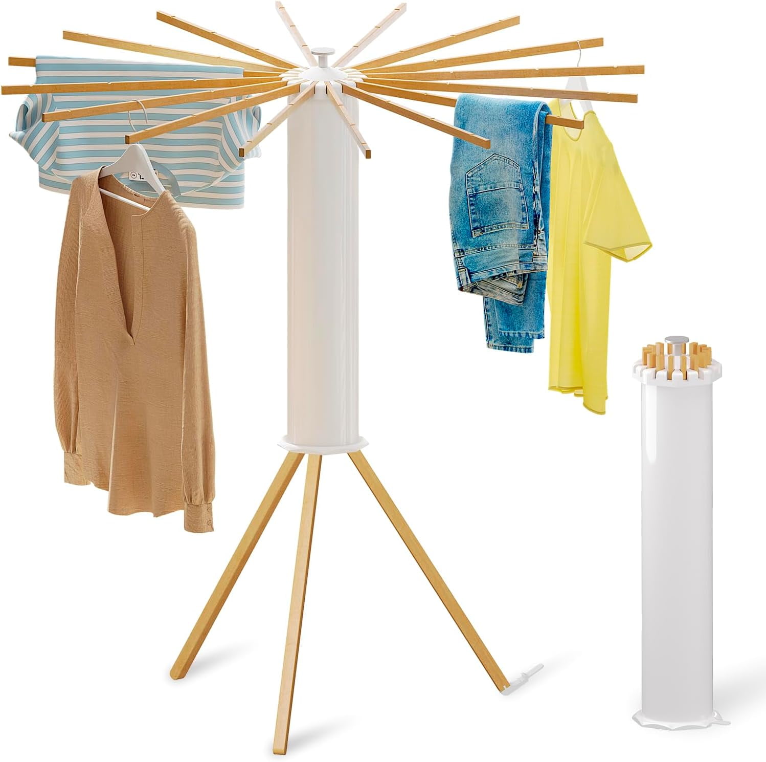Cylinder Tripod Drying Rack for Clothes | Standing Octopus Dryer Rack ...