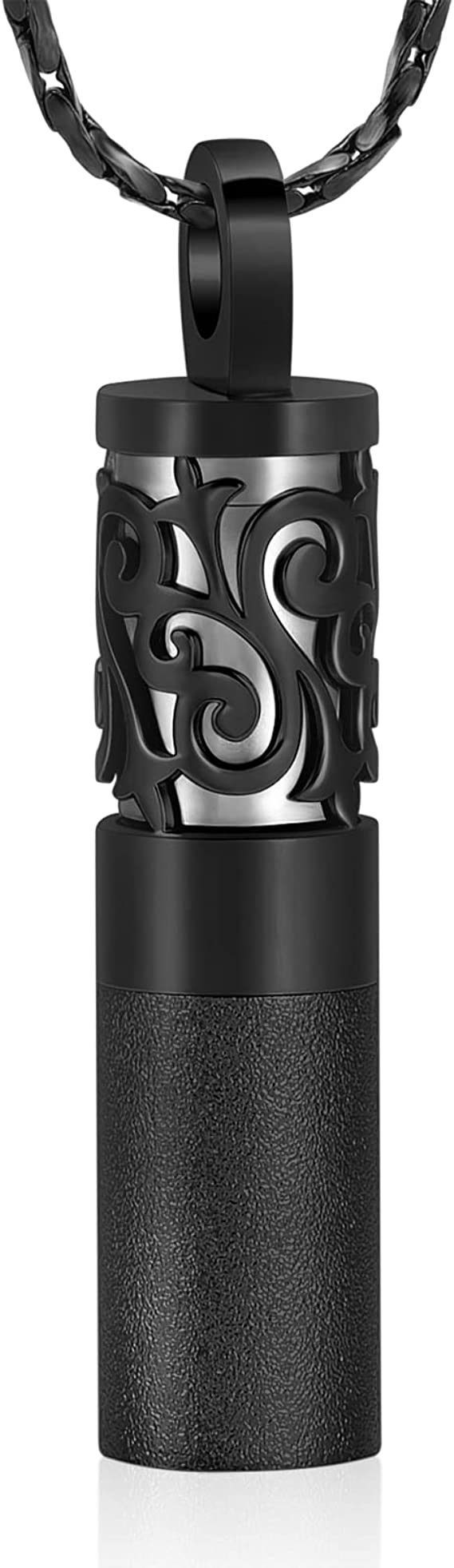 Cylinder Urn Necklace for Ashes Cremation Cylinder Memorial 316L ...