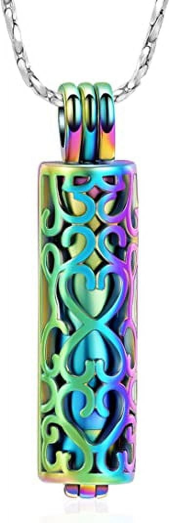 Cylinder Urn Necklace for Ashes for Women Men Hollow Cylinder Vial ...
