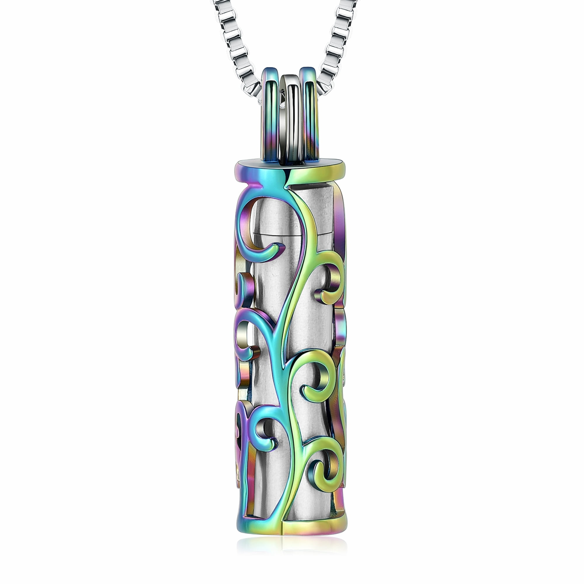 Cylinder Urn Necklace for Ashes for Women Men Tree of Life Cremation ...