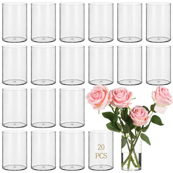 Cylinder Vases for Centerpieces, Pack of 20 Centerpiece Vase for Table ...