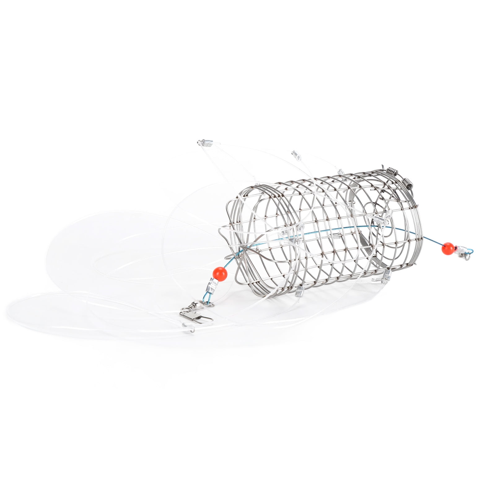 Cylindrical Crab Snares, 8 Loop Nylon Cord Traps, Stainless Steel, Long ...