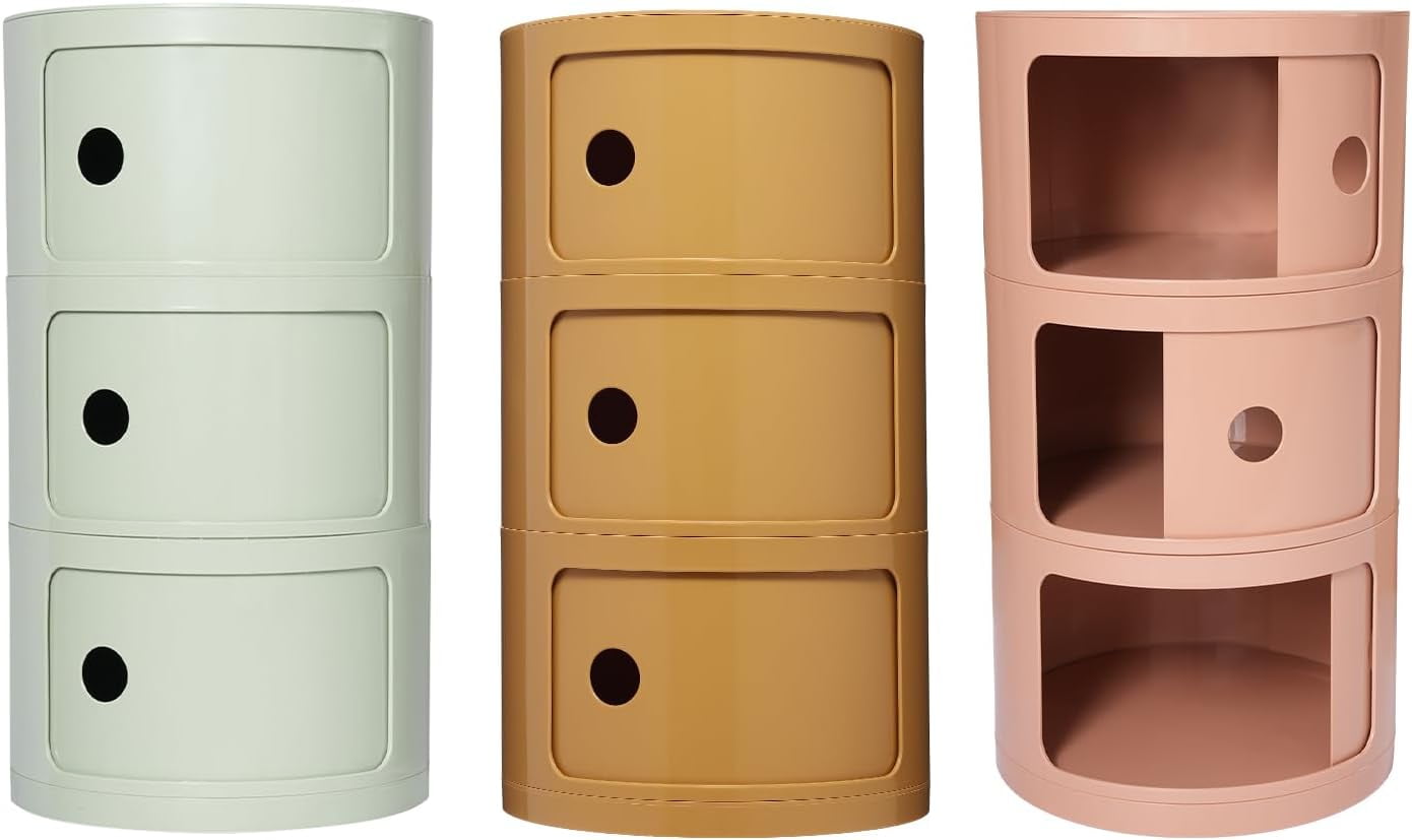 Cylindrical Drawer Organiser with Door, Round Coffee Table ...