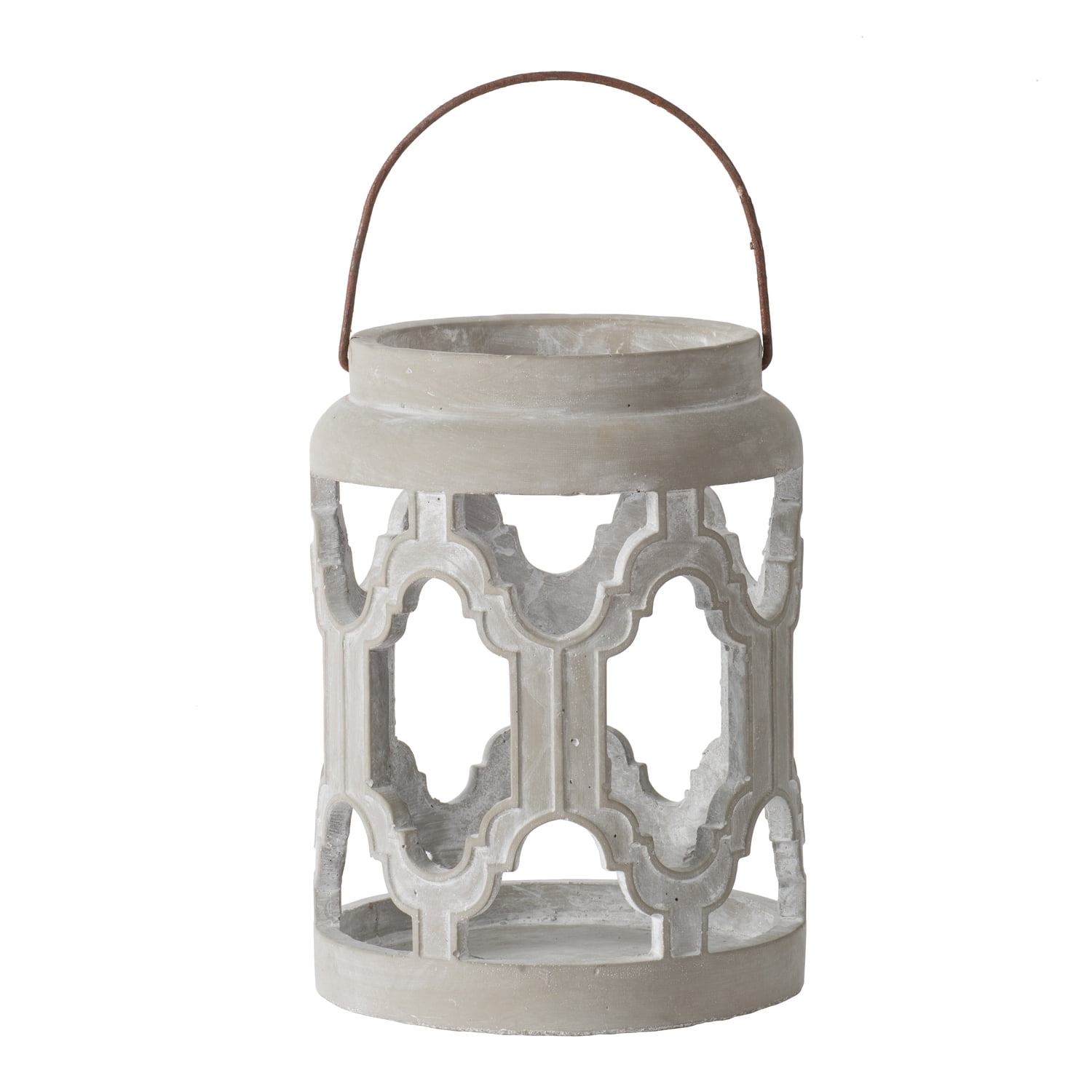 Cylindrical Lantern with Ogee Pattern - Gray Finish - Walmart.com