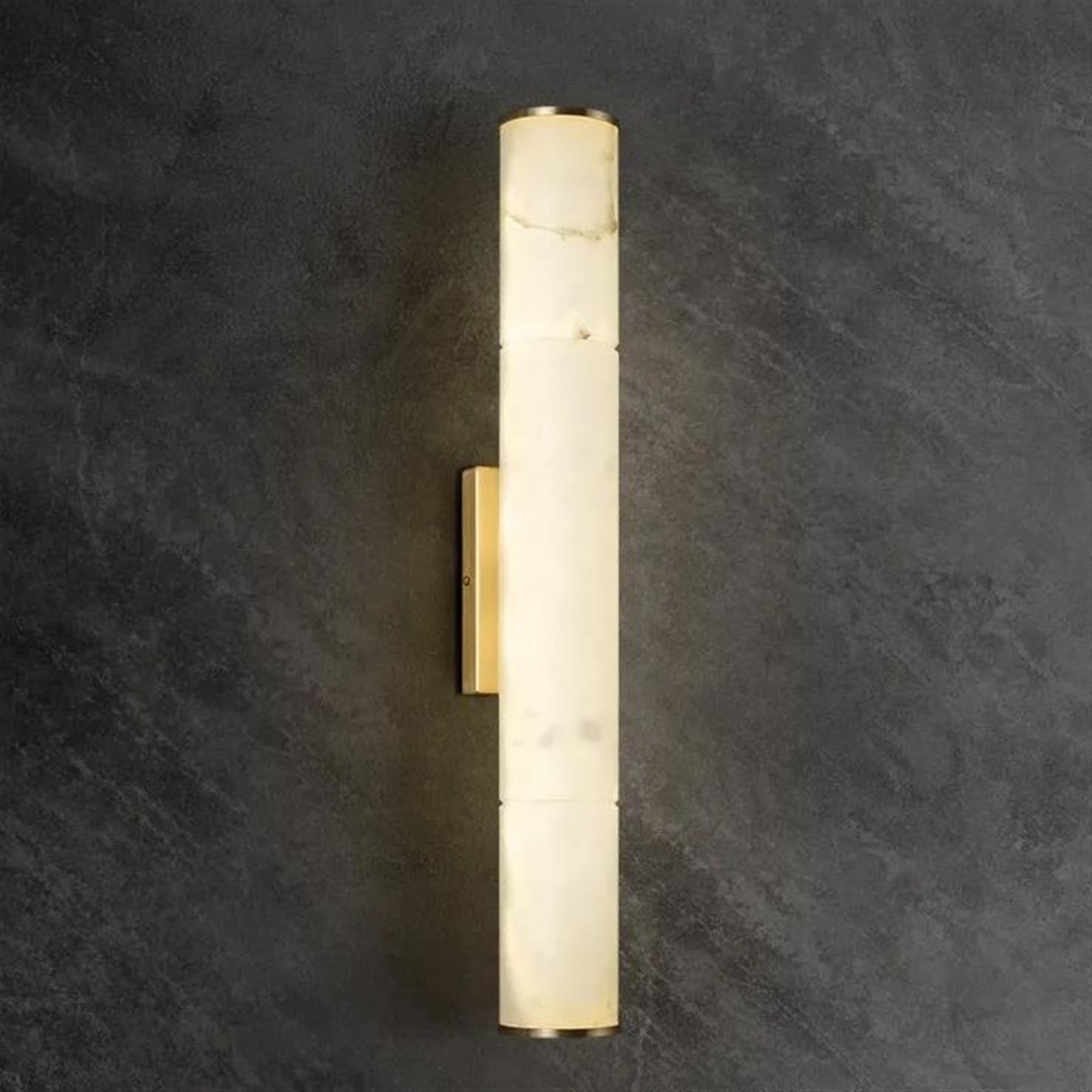 Cylindrical Natural Marble Wall Lights Luxury Art Lamp Copper Parlor ...