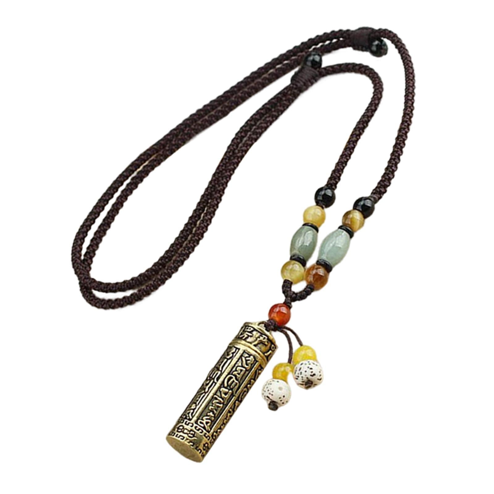 Cylindrical Tibetan Gawu Box Pendant Necklace Collectibles Religious ...