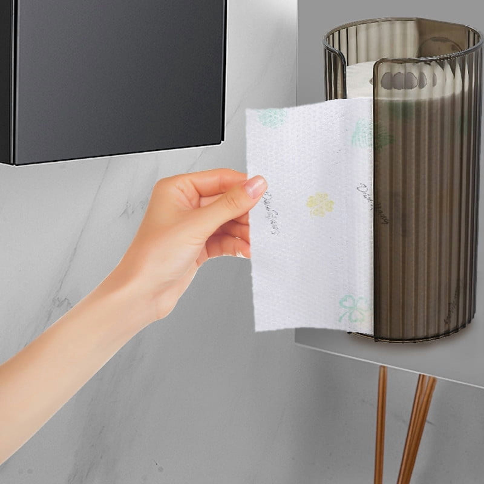 Cylindrical Wall Mount Paper Towel Dispenser Holder Box for Bathroom ...