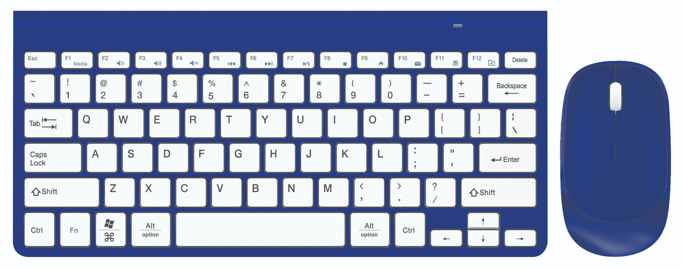 Cylo Wireless Touch Keyboard and Mouse Set Blue - Walmart.com