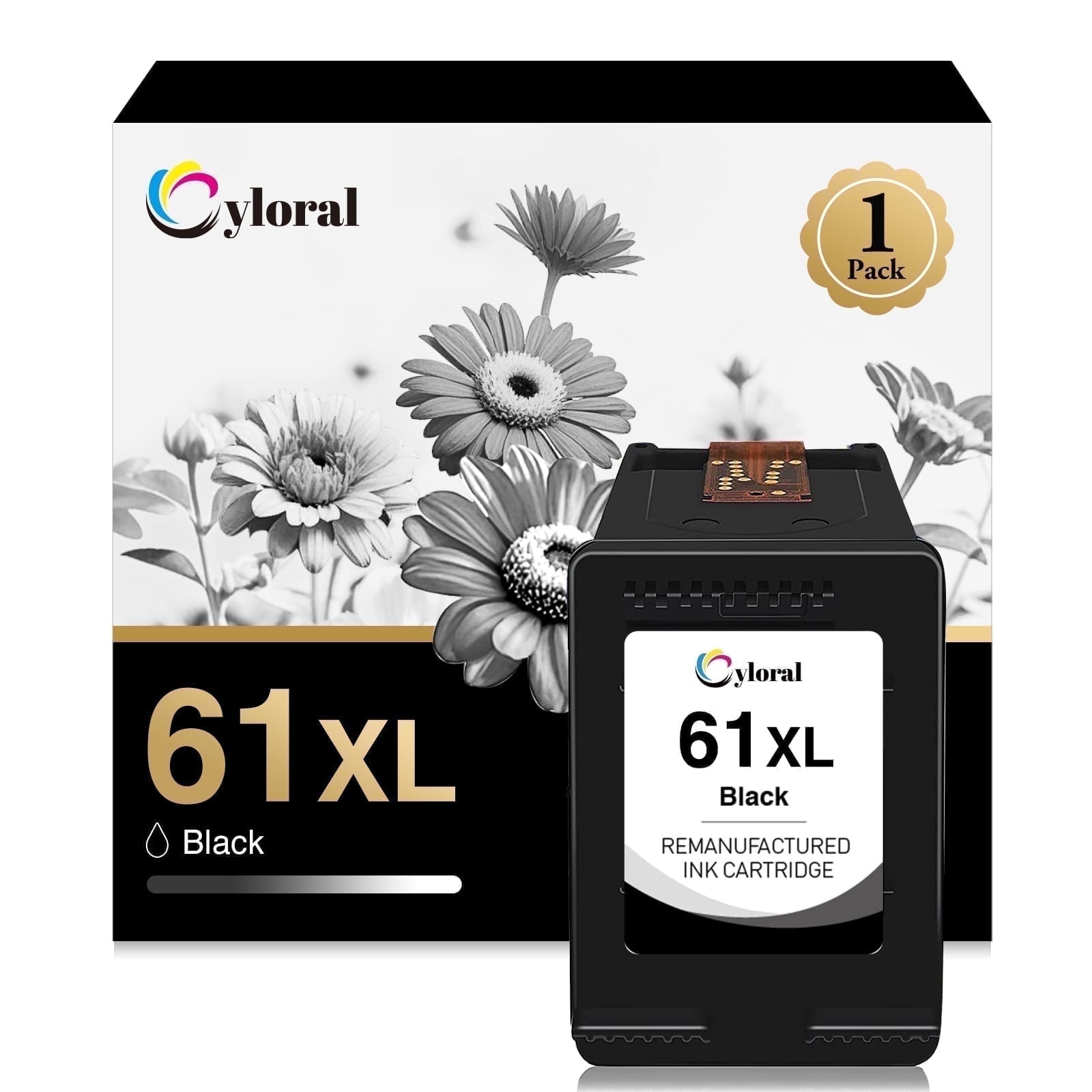61XL Black Ink Cartridge Compatible with HP 61 61XL for Officejet 4630 ...