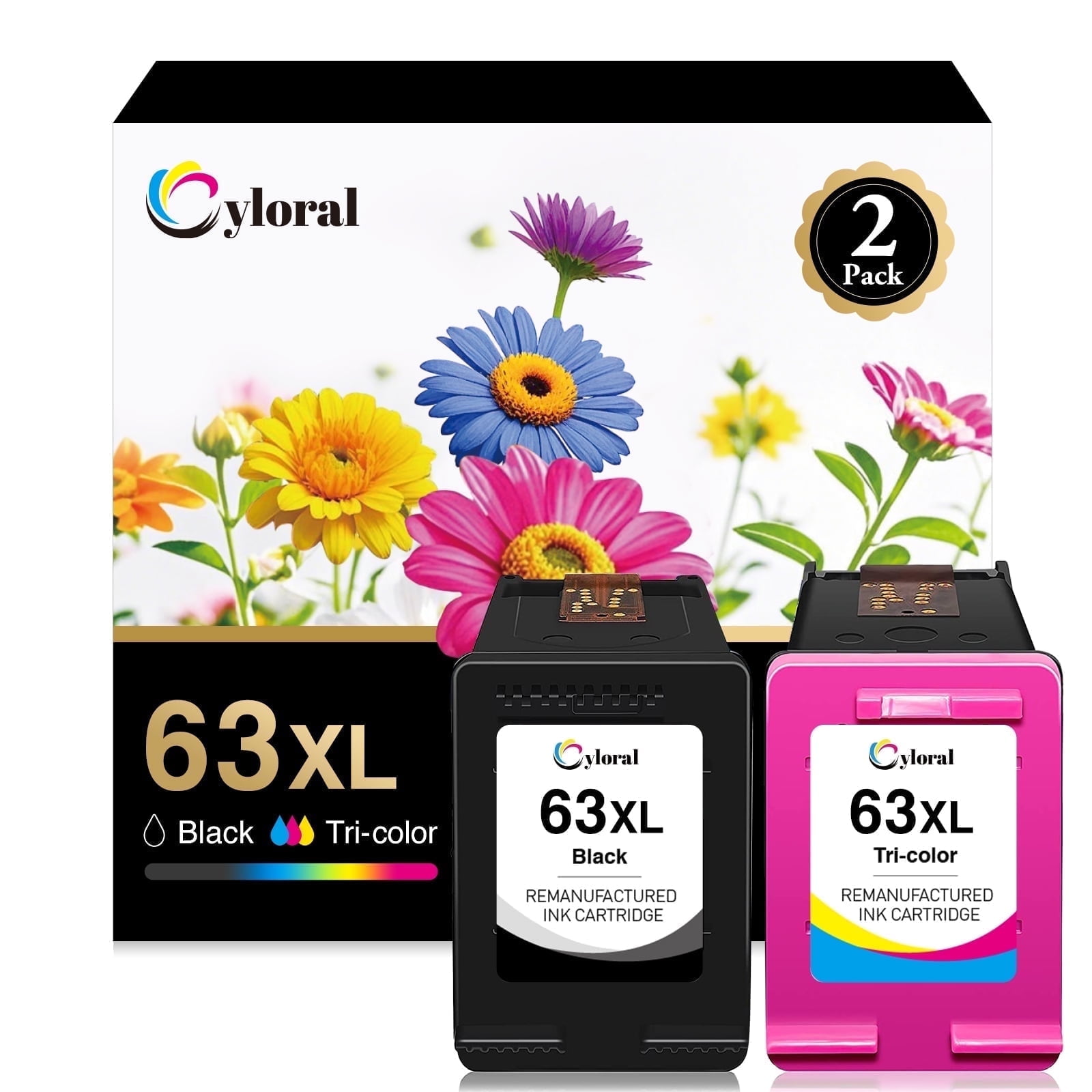 Cyloral 63XL Ink Cartridge Compatible with Officejet 3830 4650 5255 ...