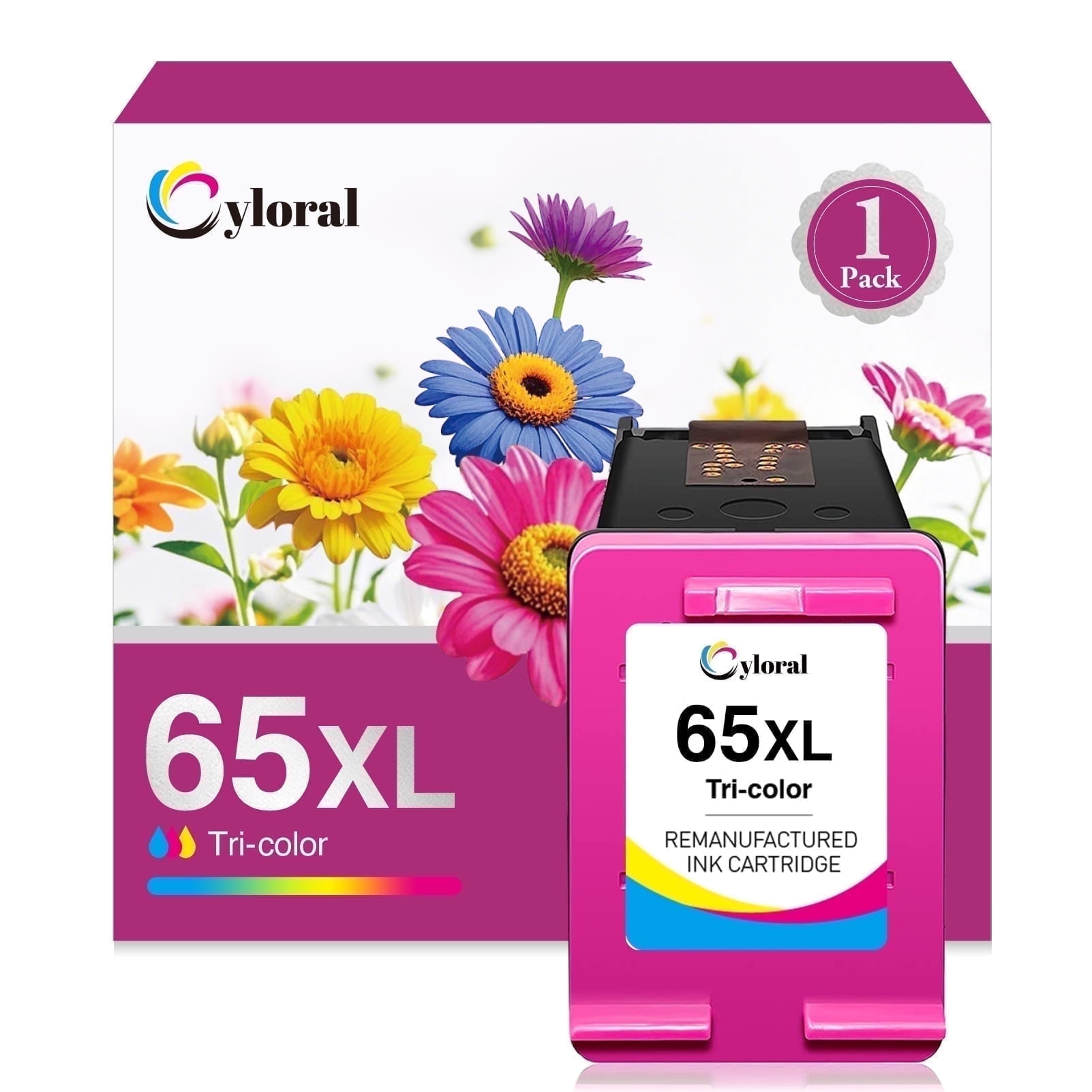 Cyloral 65 XL Color Ink Cartridge, High-Yield, Compatible with HP ...