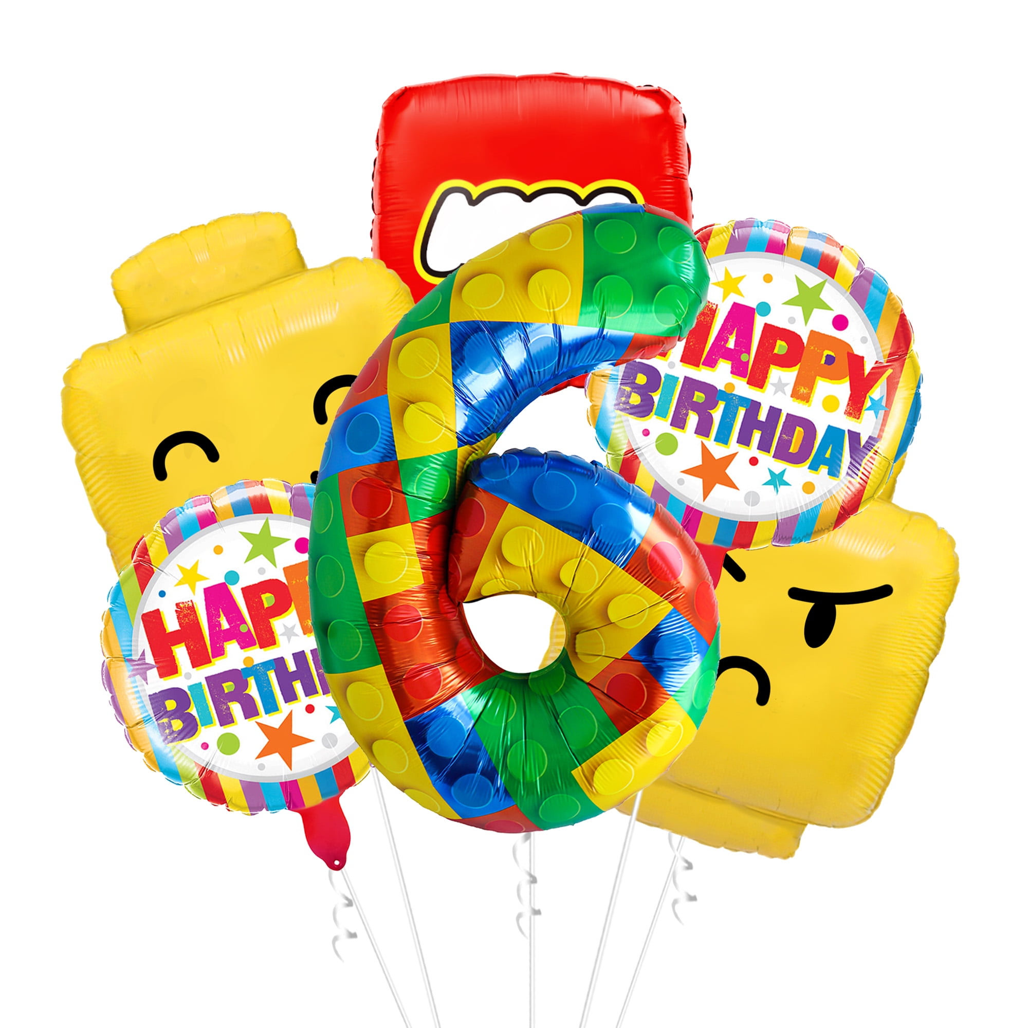 Cymylar 6th Birthday Block Balloon Set, 32-inch Multicolor Birthday ...