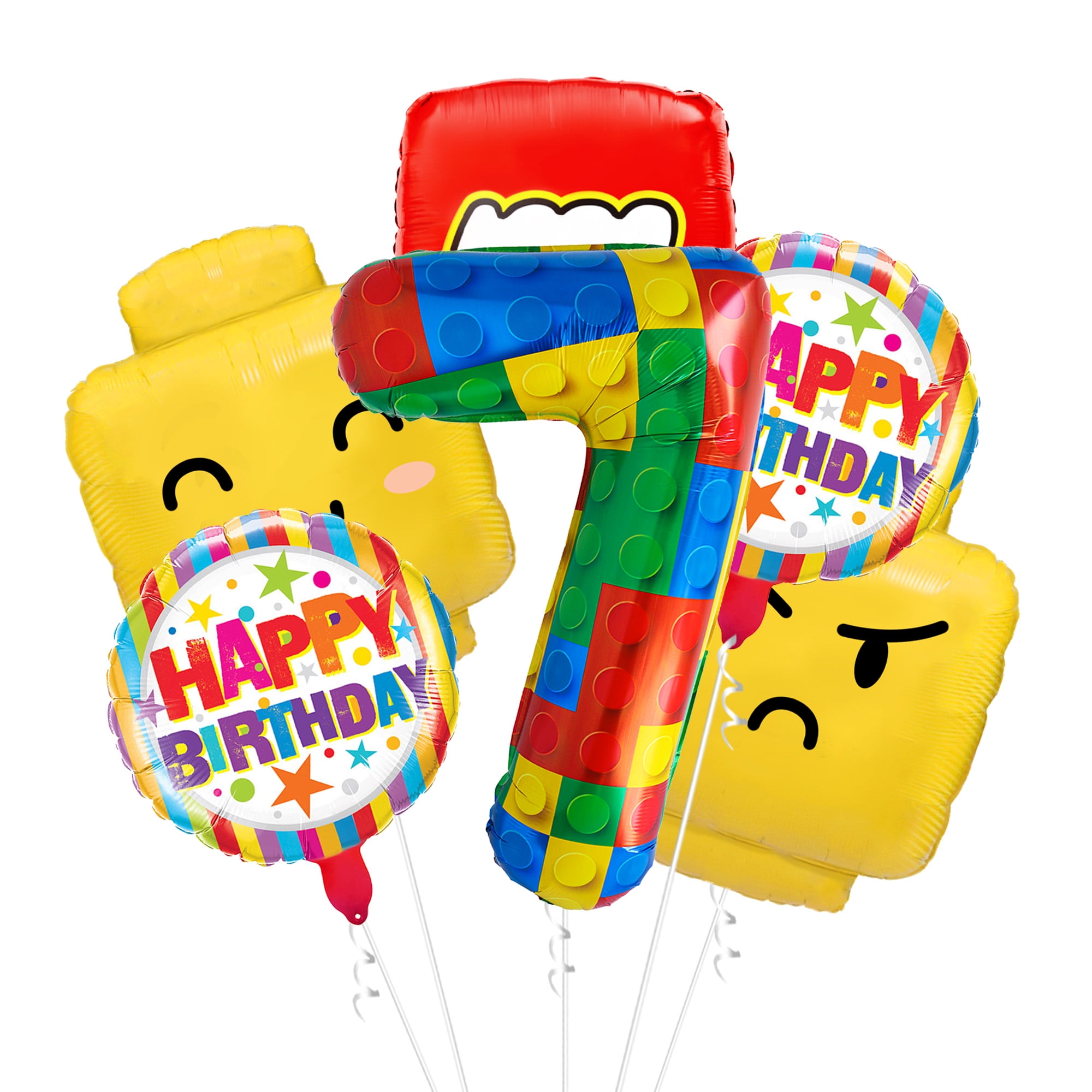 Cymylar 7th Birthday Block Balloon Set, 32-inch Multicolor Birthday ...