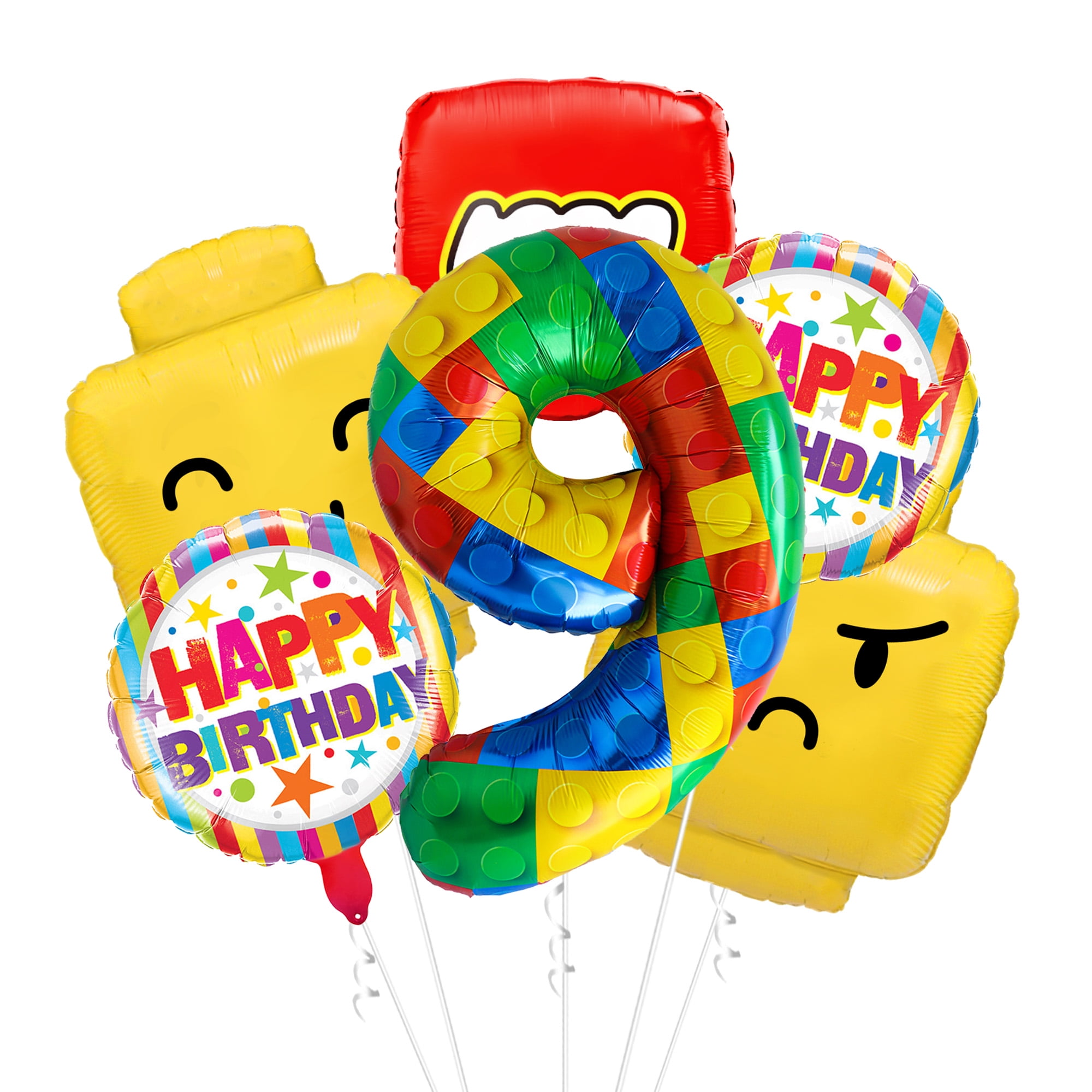 Cymylar 9th Birthday Block Balloon Set, 32-inch Multicolor Birthday ...