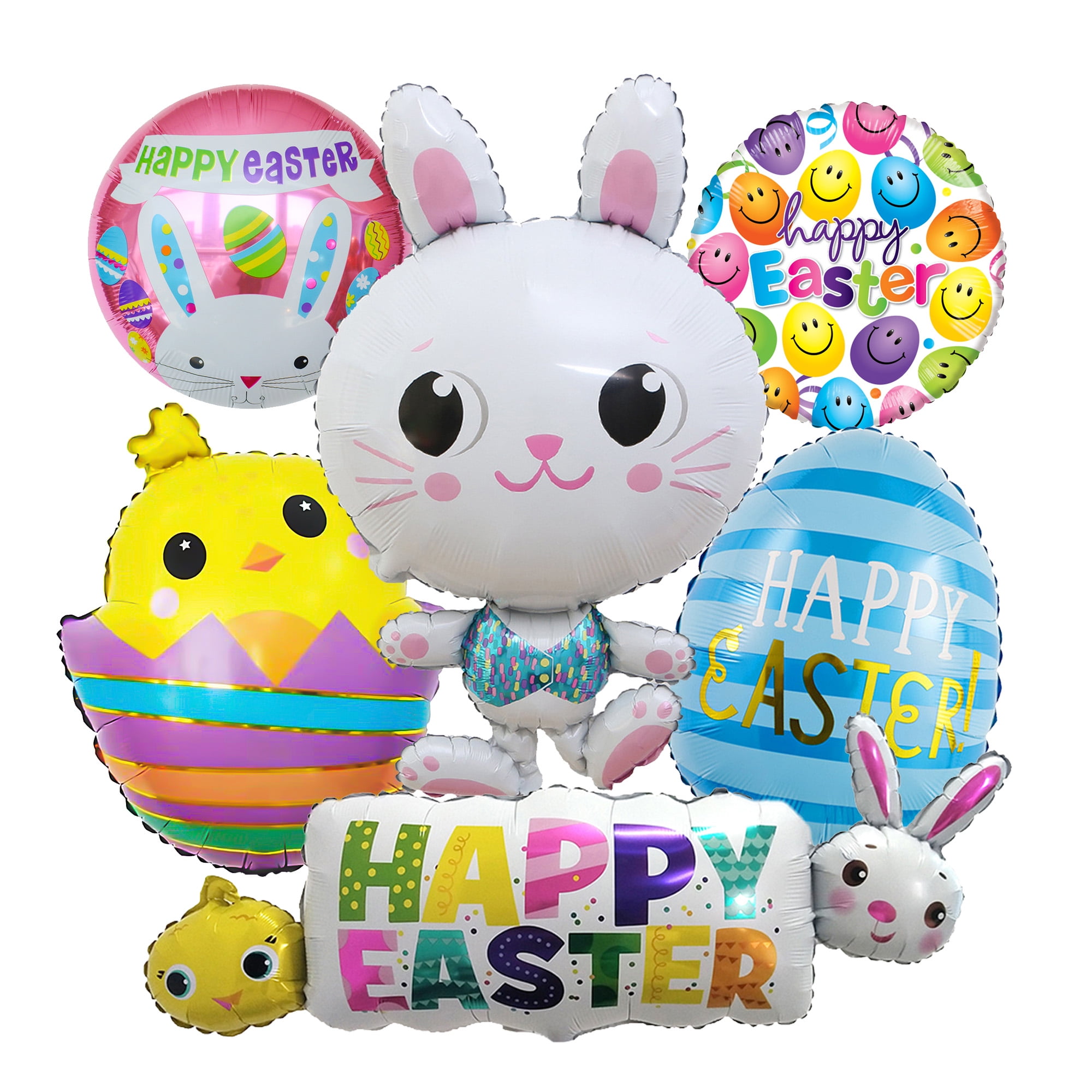 Cymylar Easter Bunny Foil Balloons Colorful Easter Chicken Egg Party ...