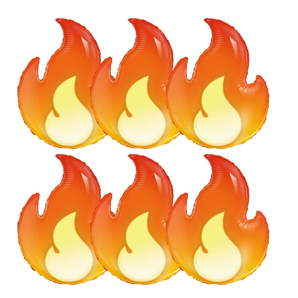 Cymylar Yellow Flame Foil Balloons Fire Truck Fireman Birthday Summer ...