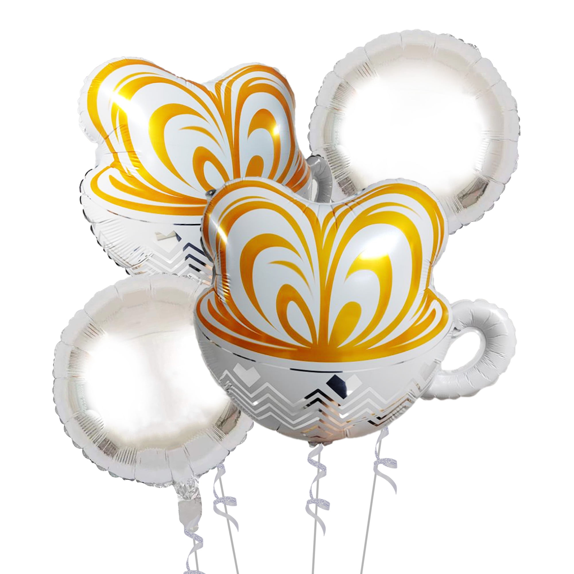 Cymylar white Latte Balloons, Coffee Day Decorations, Coffee Themed ...