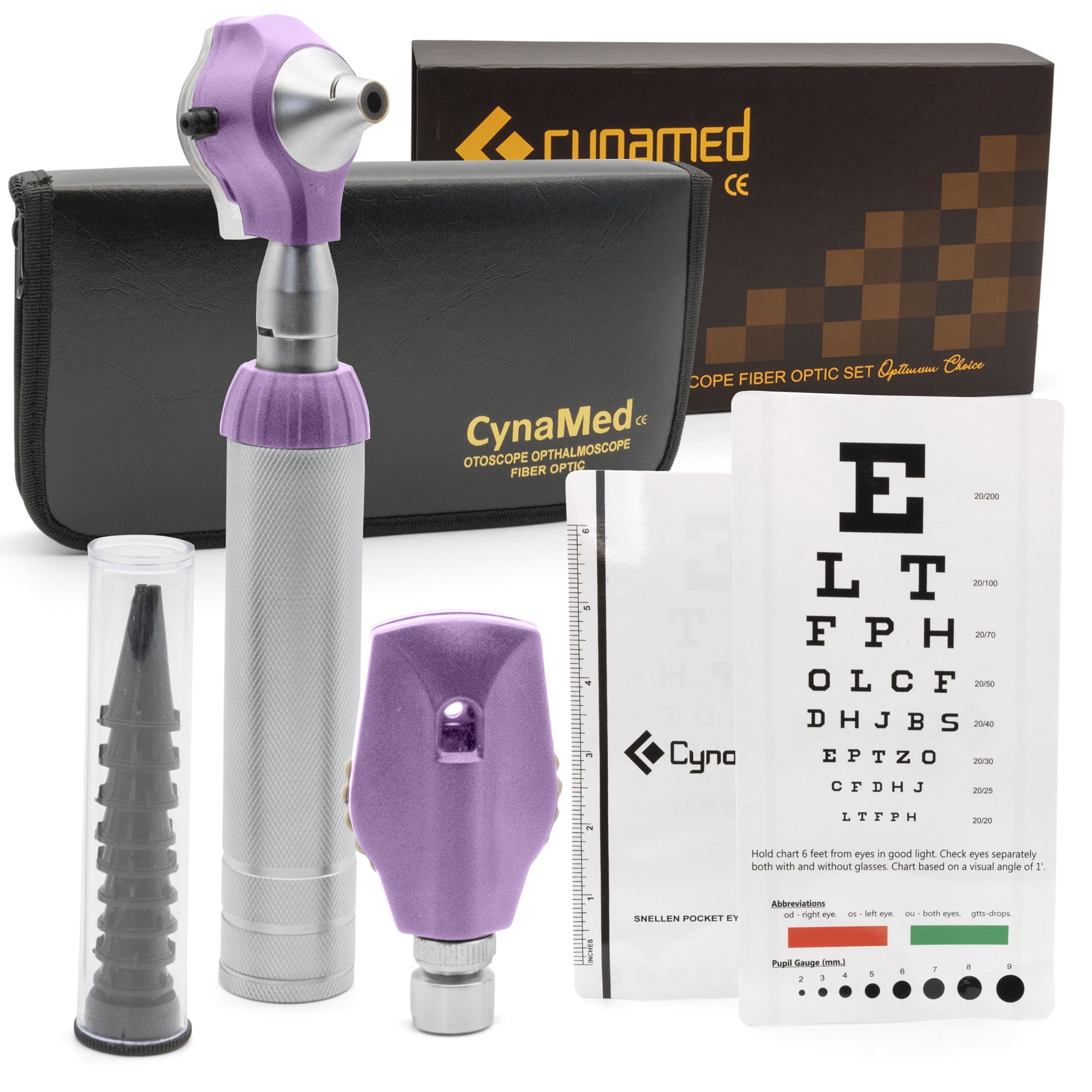 Cynamed 2-in-1 Ear Scope Set - Portable Fiber Optic Otoscope & Head ...
