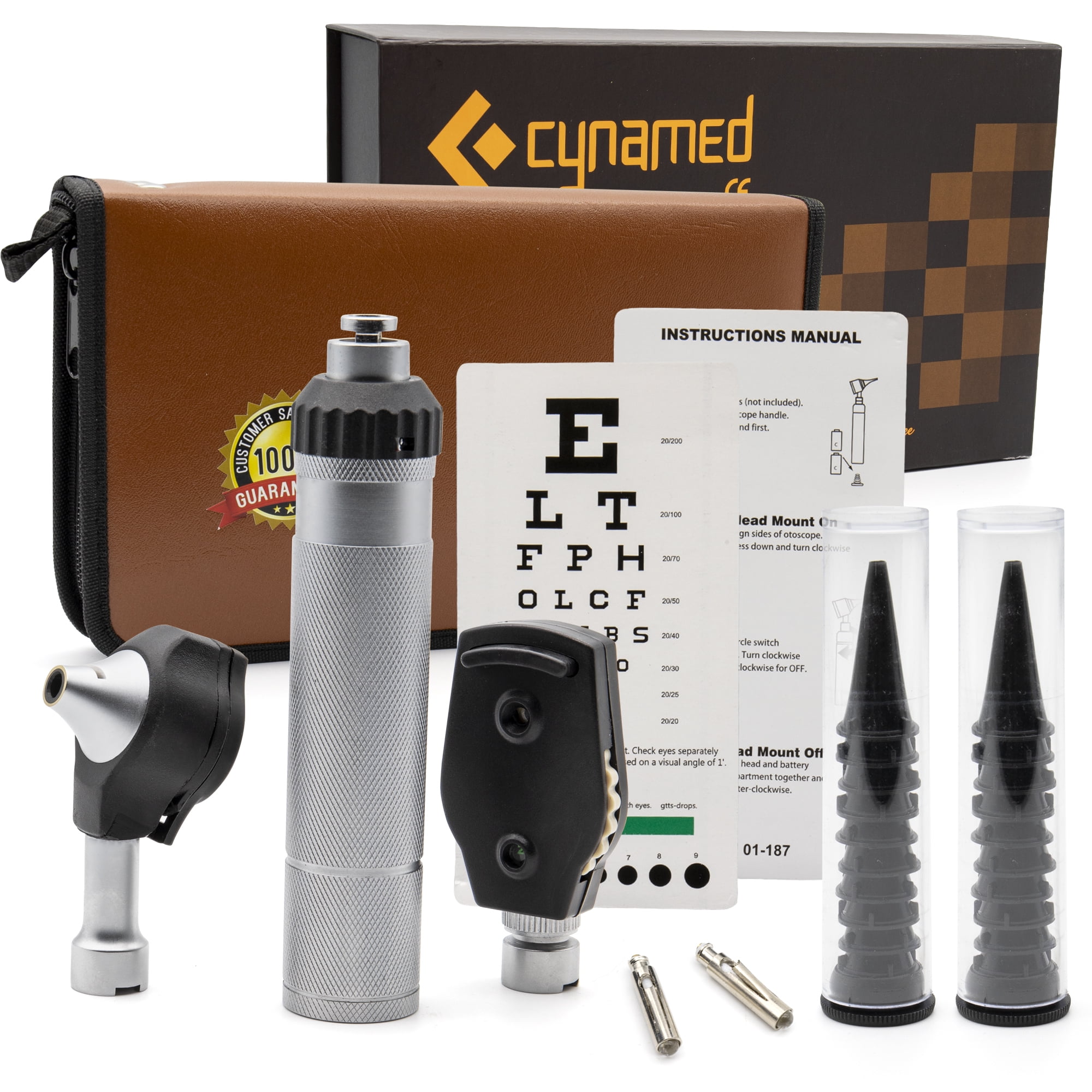 Cynamed Professional Fiber-Optic LED Otoscope - Ear Checking Scope ...