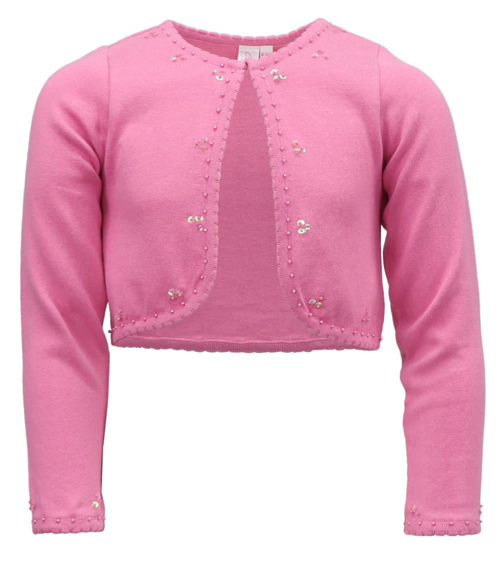 Cyndeelee Girls Long Sleeve Beaded Sequin Scallop Trim Bolero Cotton ...