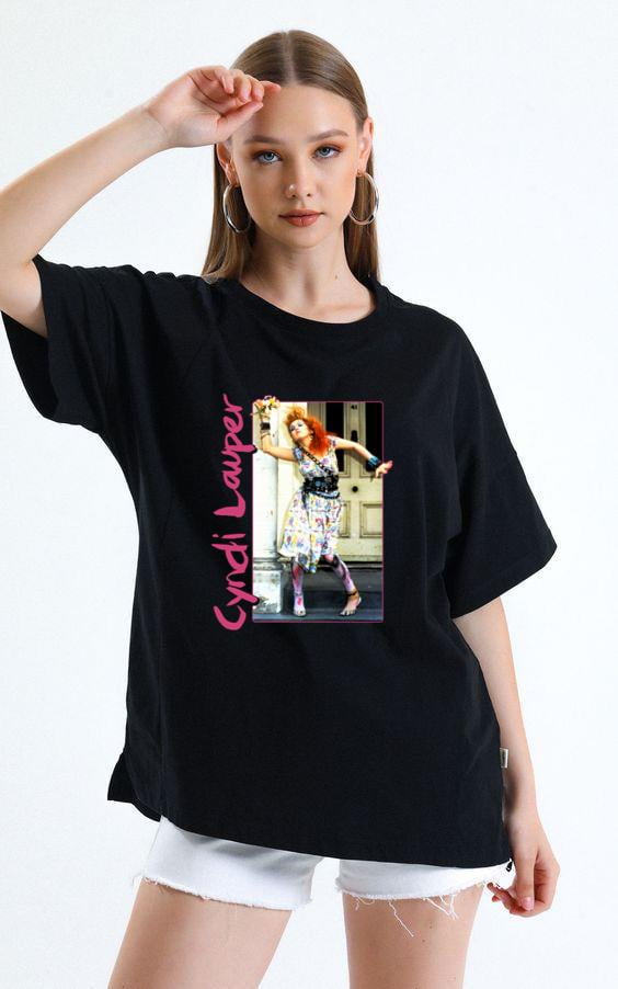 Cyndi Lauper Tour T Shirt Painted Dress Retro Merch Girls Just Want To ...