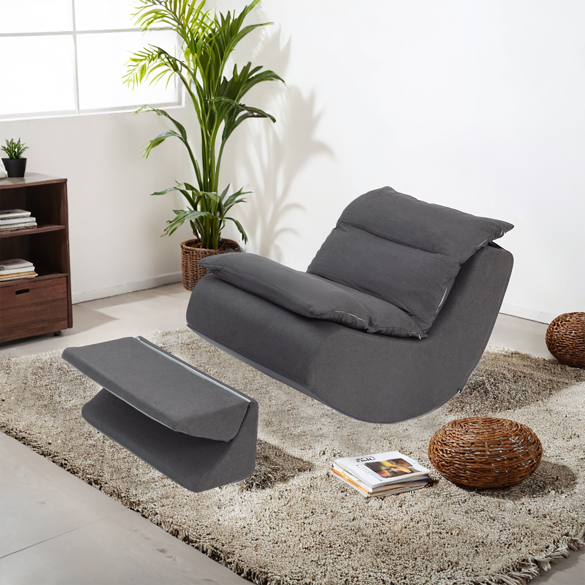 Cynefin Rocking Chair Nursery Glider, Boneless Chair, Convertible ...