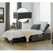 Captain Sofa Bed, Daybed Frame Bed with All-in-one Guardrail Bookcase ...