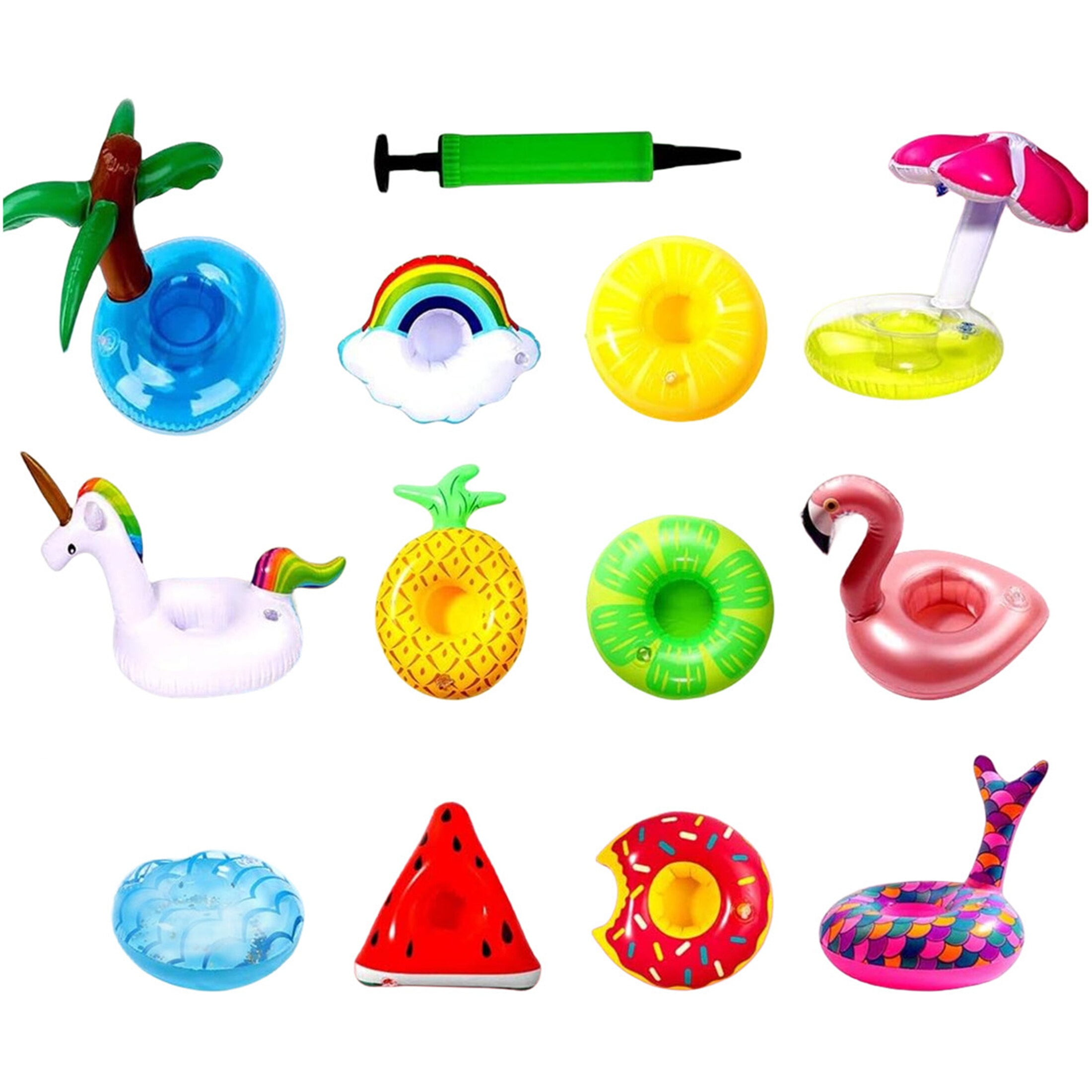 Cyninesm 12 Pack Inflatable Drink Holder,Inflatable Pool Drink Floaties ...