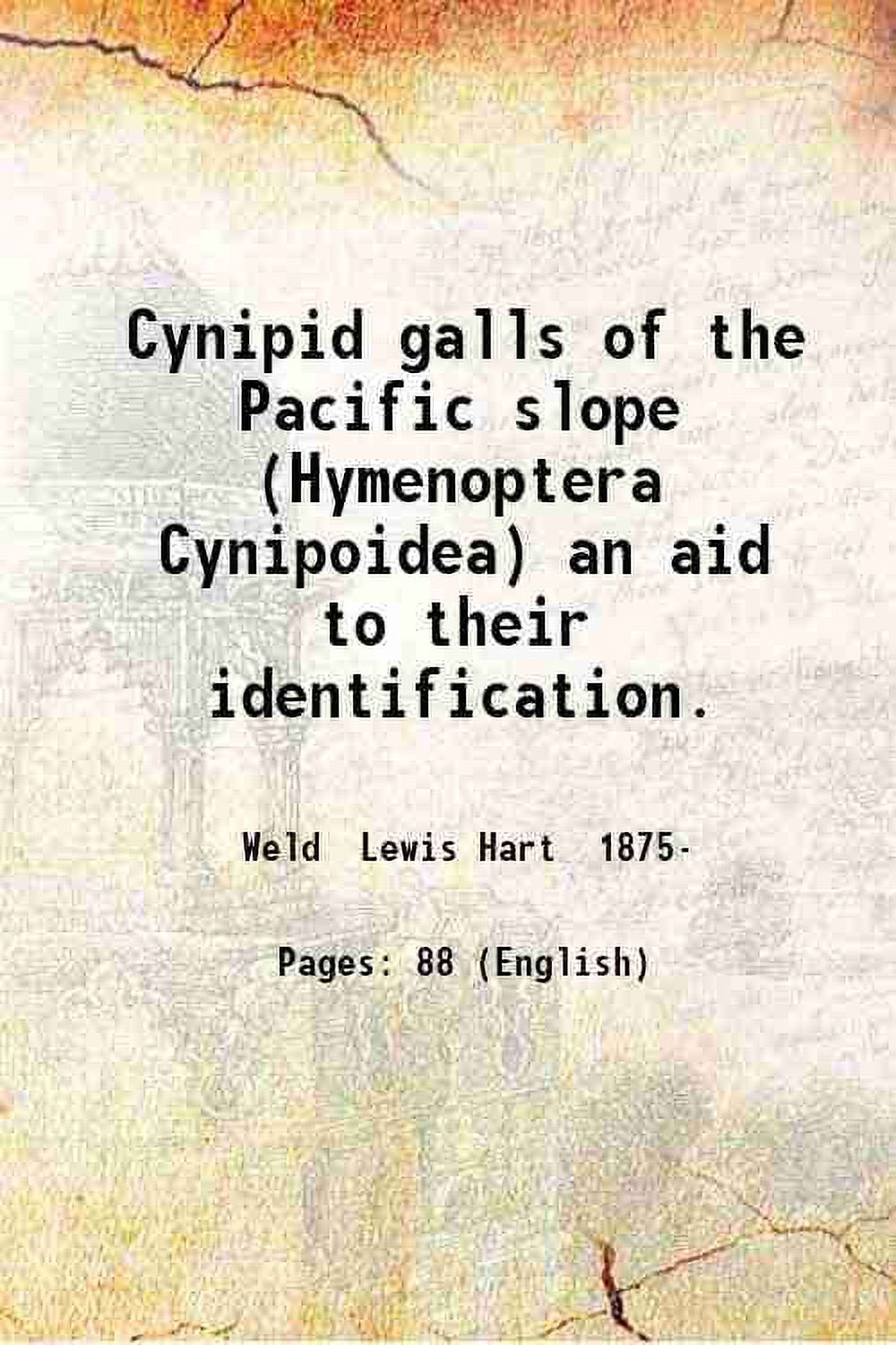 Cynipid galls of the Pacific slope (Hymenoptera Cynipoidea) an aid to ...