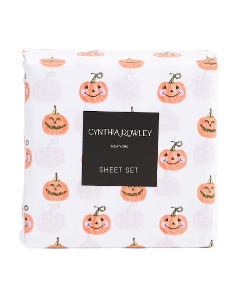 Cynthia Rowley Halloween Sheet Set (King, Happy Pumpkins) - Walmart.com