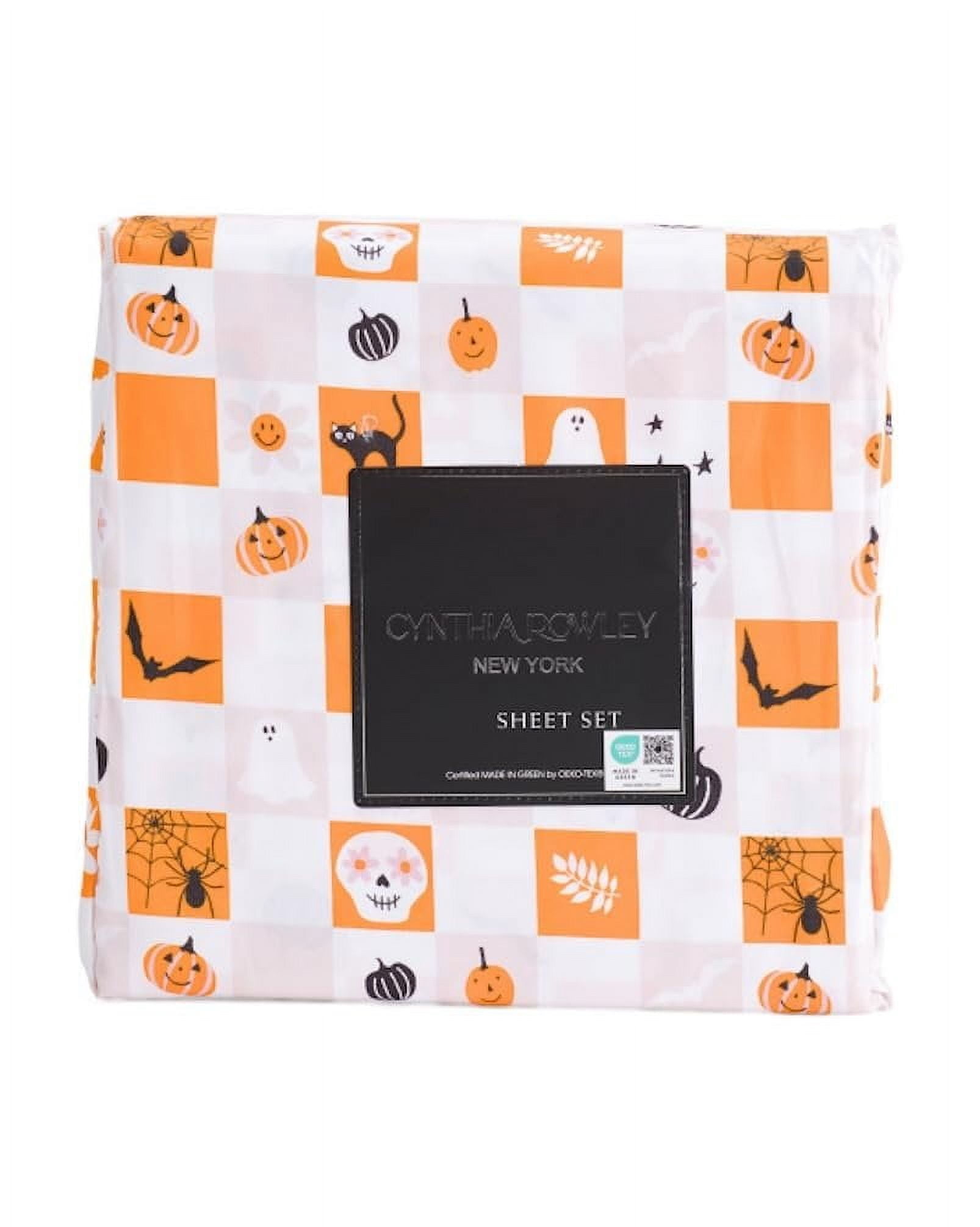 Cynthia Rowley New York Halloween Sheet Set Halloween Funhouse, Full ...