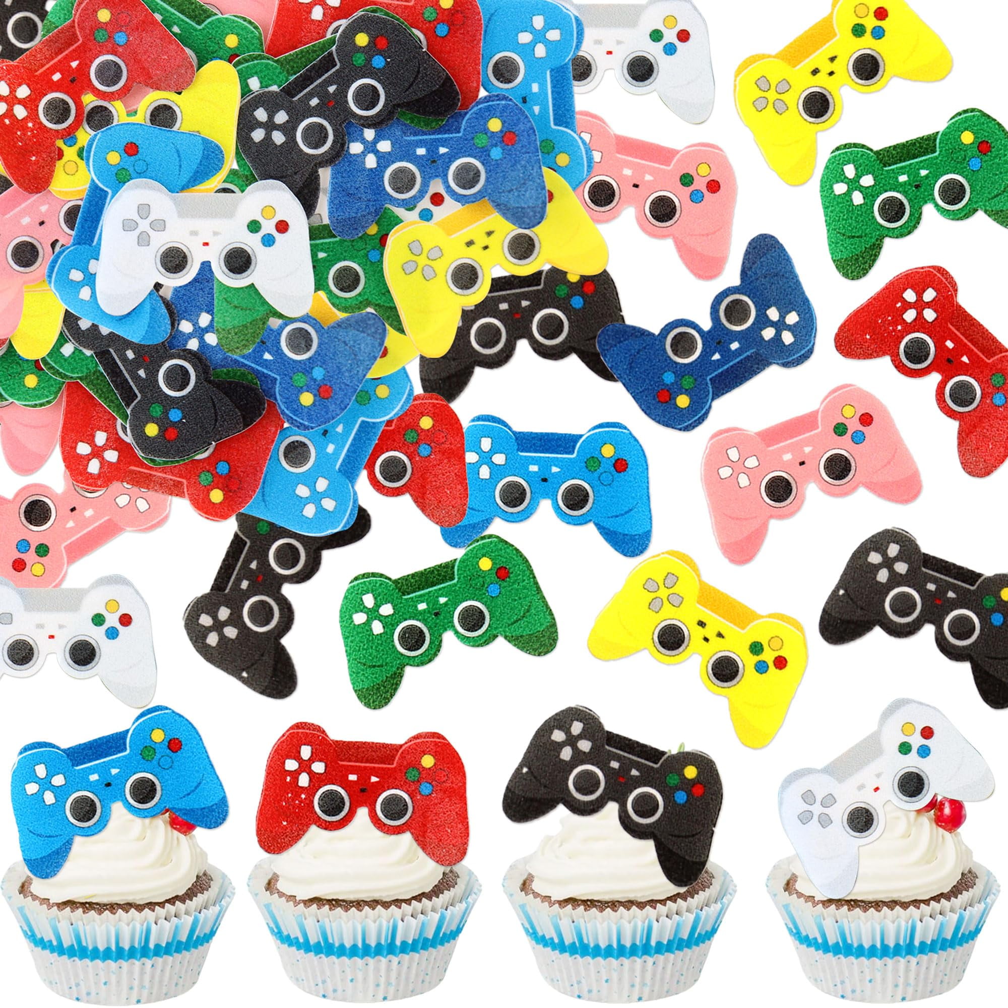 Cyodoos Edible 40PCS Video IEF31 Game Controllers Cupcake Paper ...