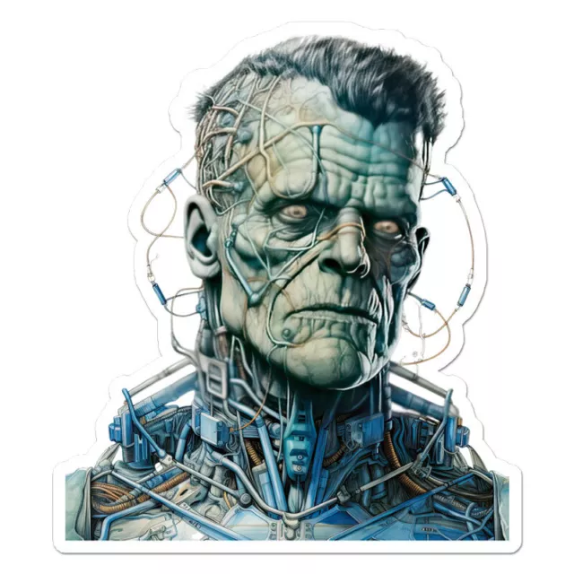 Cyperpunk Frankenstein Sticker Indoor Outdoor Phone Decal Water Bottle ...