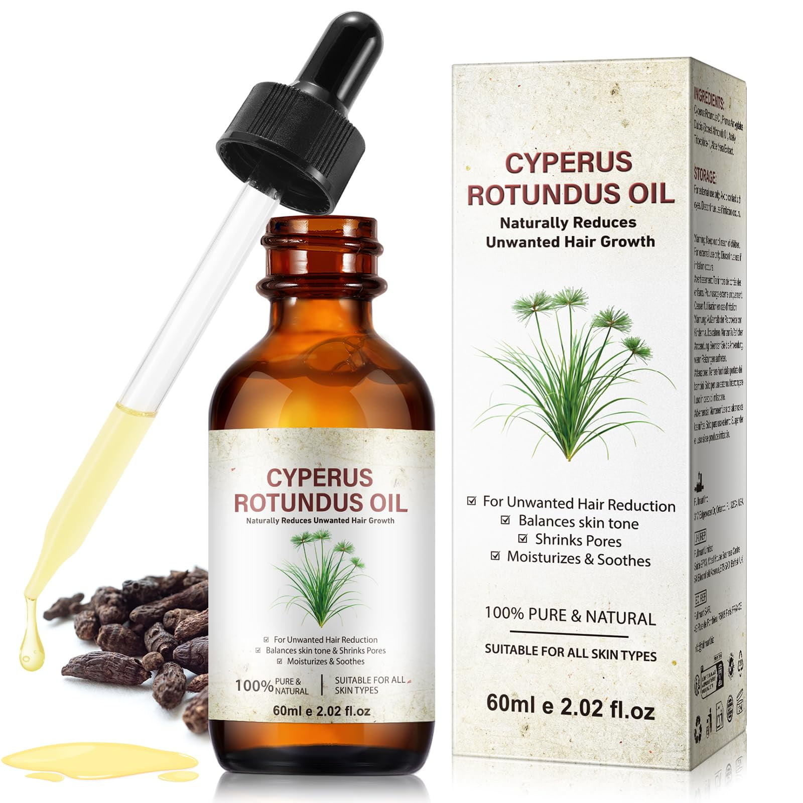Cyperus Rotundus Oil, Cyperus MZF22 Oil, Cyperus Rotundus Oil 60ml - Peptide-Infused Repair ...