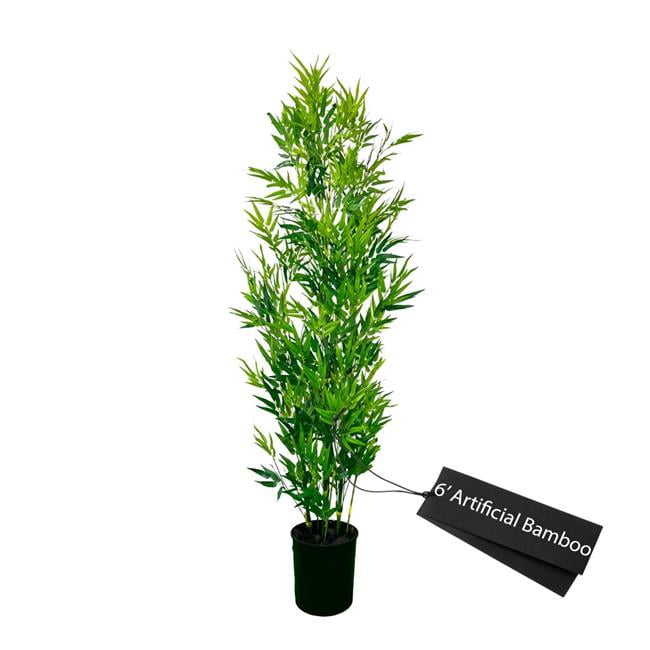 Cypress & Alabaster 6' Realistic Artificial Bamboo Plant In Home Basics ...