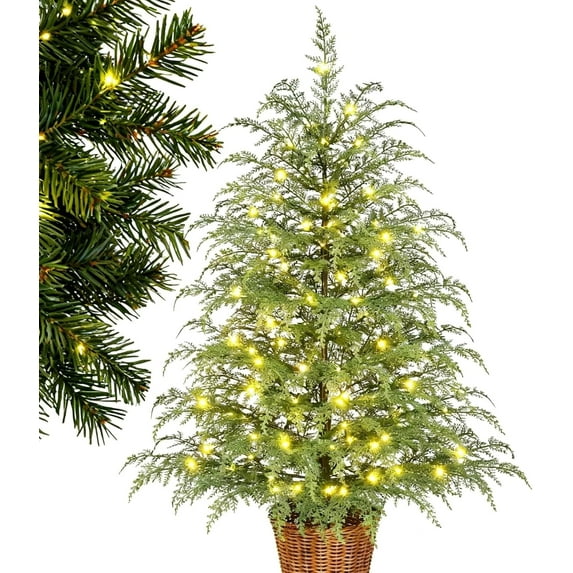 Cypress Artificial Christmas Tree,2026 Christmas Tree Cypress Pre Lit ...