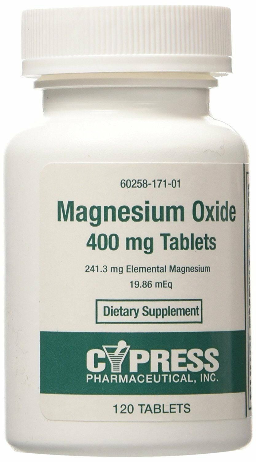Cypress Pharmaceutical Magnesium Oxide 400mg Dietary Supplement, 120 ...