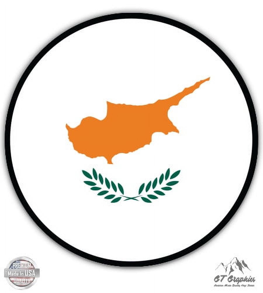 Cyprus Flag - 3" Vinyl Sticker - For Car Laptop I-Pad Phone Helmet Hard ...