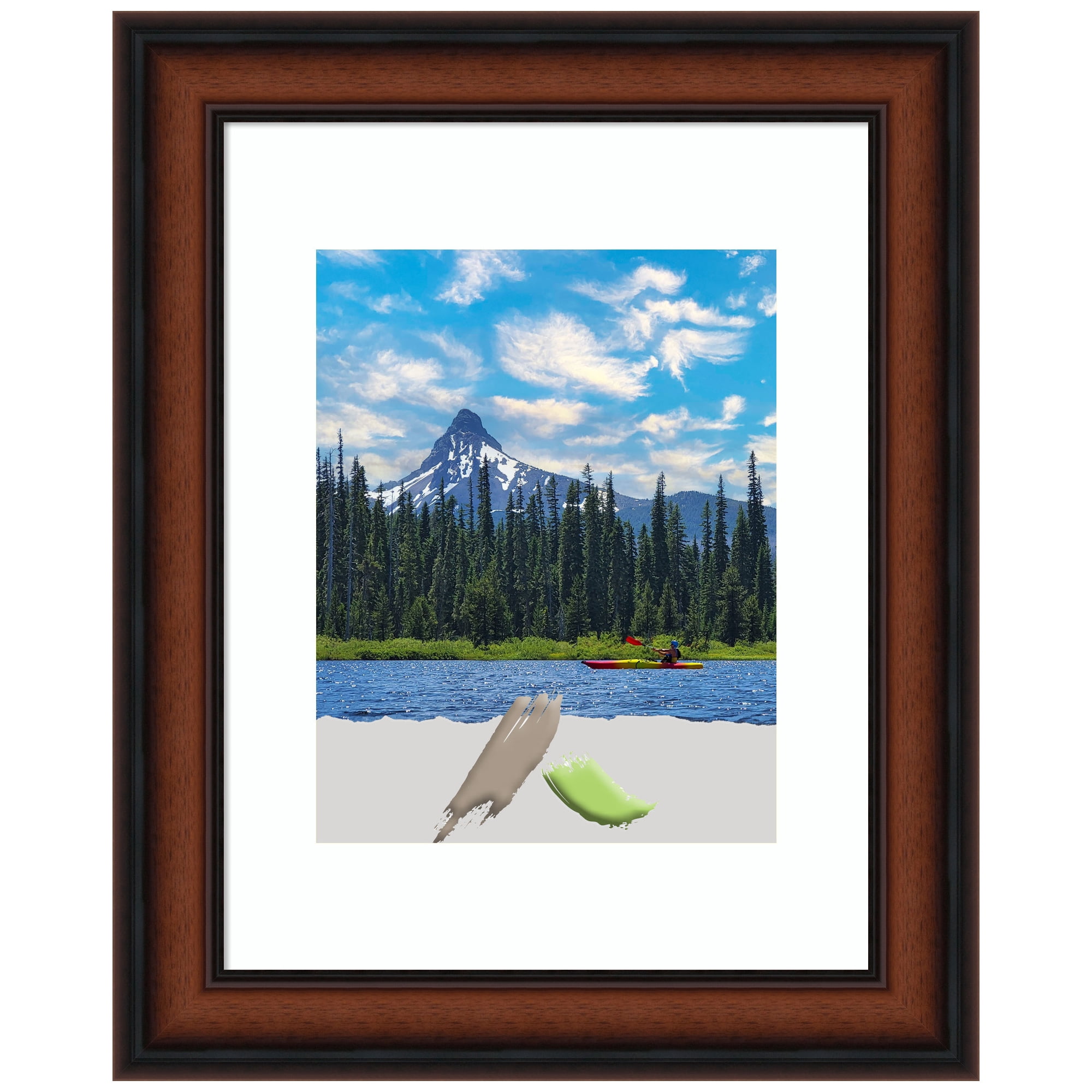 Cyprus Walnut Narrow Wood Picture Frame, Photo Frame, Art Frame ...