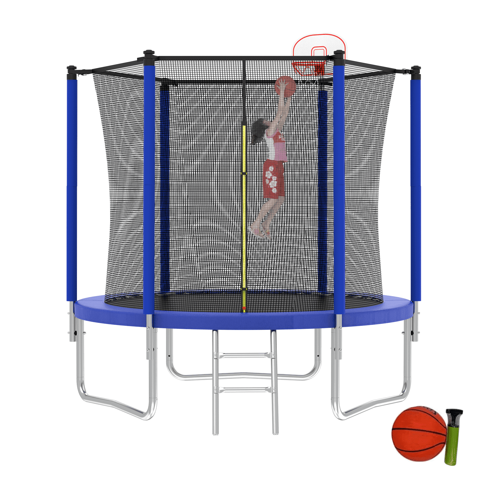 UIOWIO 8 ft Recreational Trampoline for Kids and Adults Outdoor ...