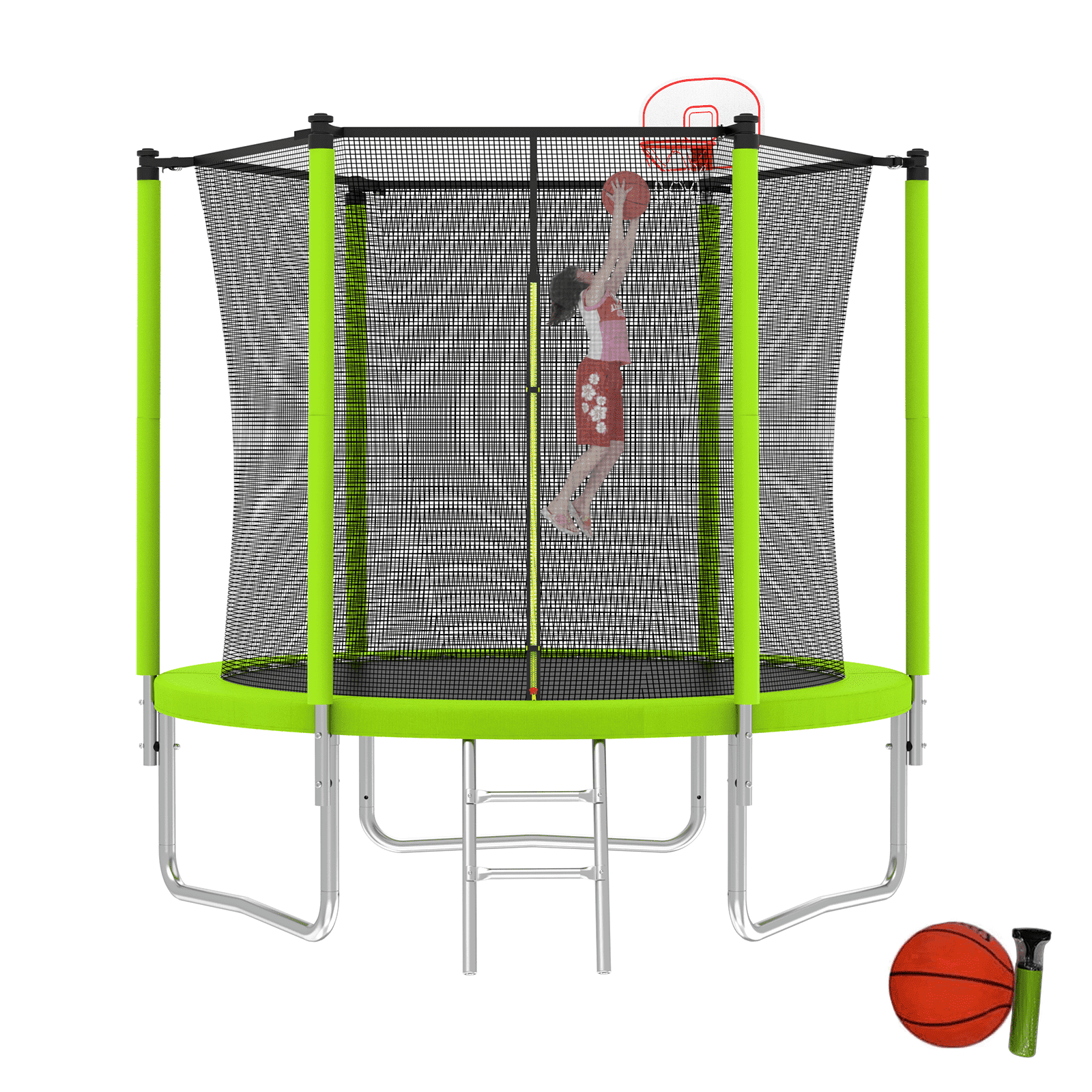 UIOWIO 8 ft Recreational Trampoline for Kids and Adults Outdoor ...