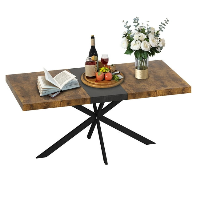 UIOWIO Extendable Dining Table for 6-8,Retro Rectangle Extendable Table ...