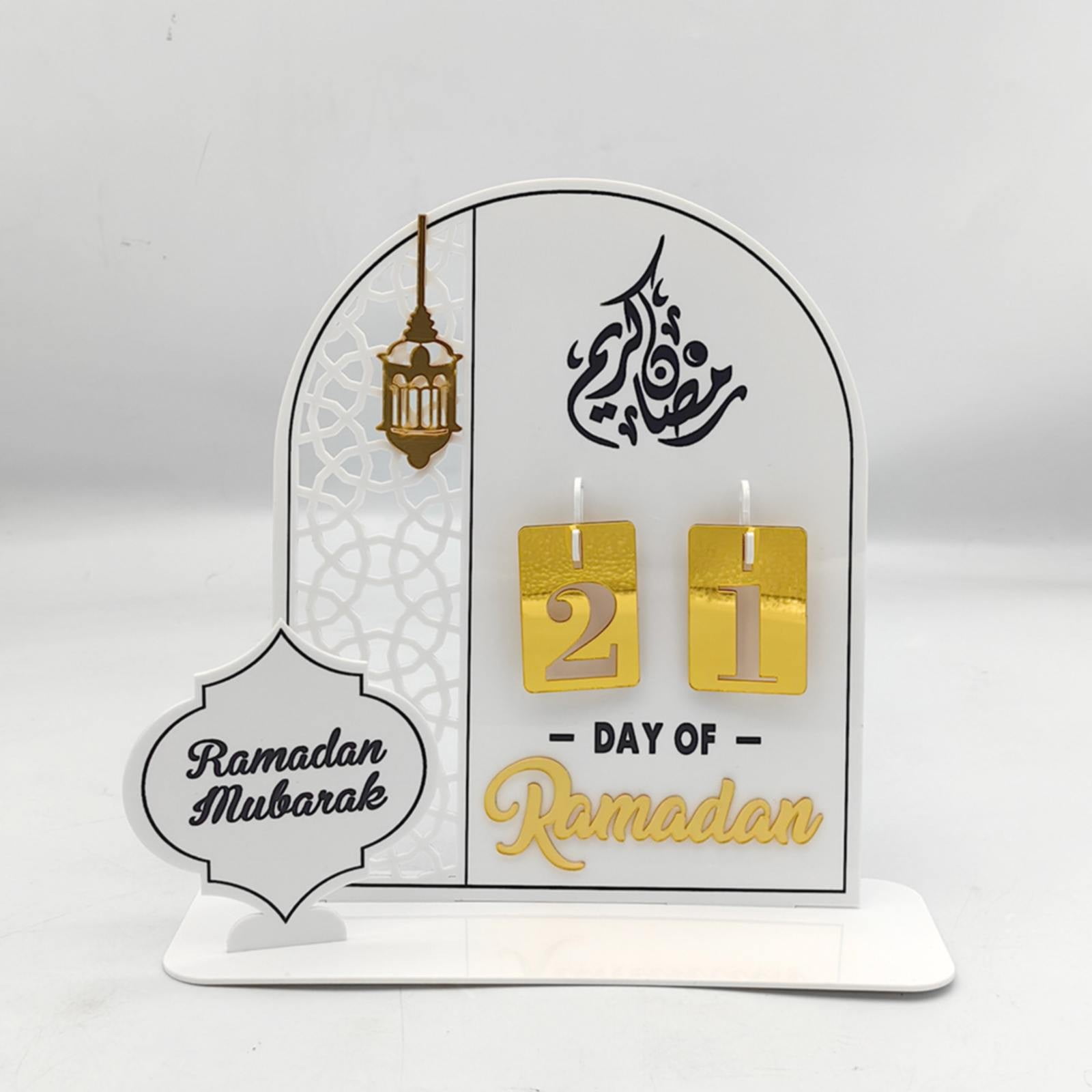 Cyrdddb Acrylic Ramadan Countdown Calendar Golden Ramadan Decorations ...