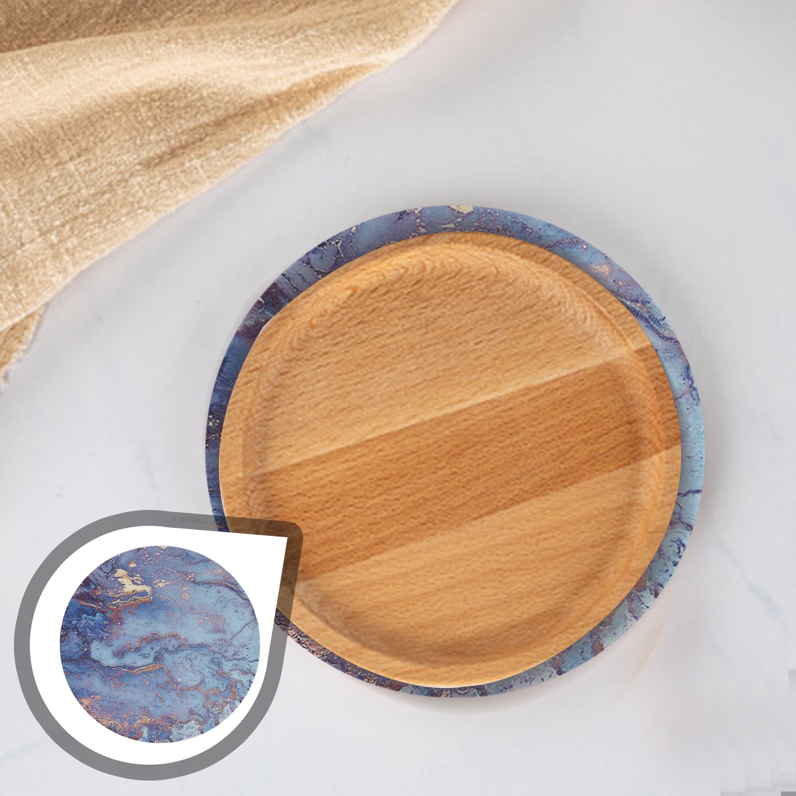 Cyrdddb Placemat Absorbent Pad Round Ceramics Pad Home Table Tea Cup ...