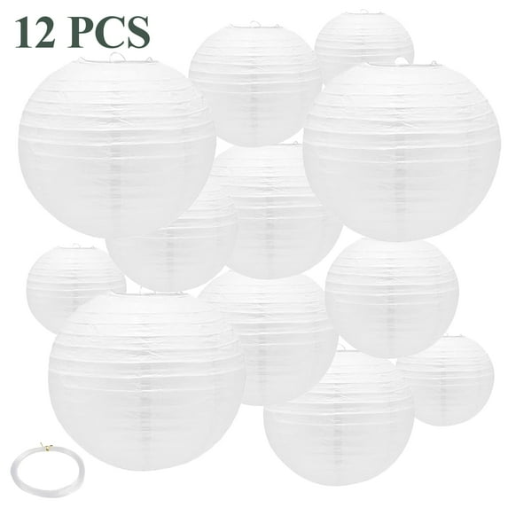 cyrico 12Pcs White Paper Lanterns, Chinese/Japanese Paper Hanging ...