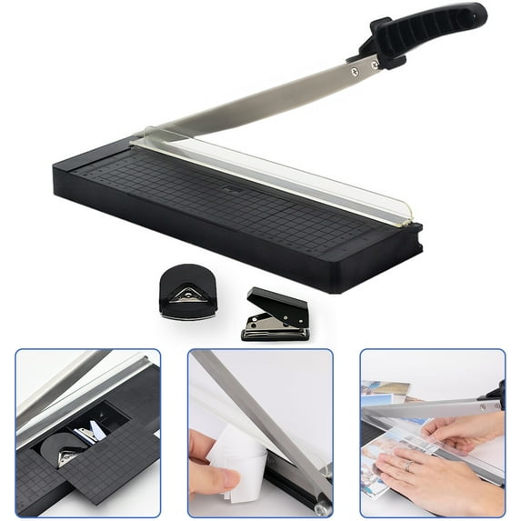Cyrico Paper Cutter 12 Inch, Paper Cutter with 8 Sheet Capacity, Heavy ...