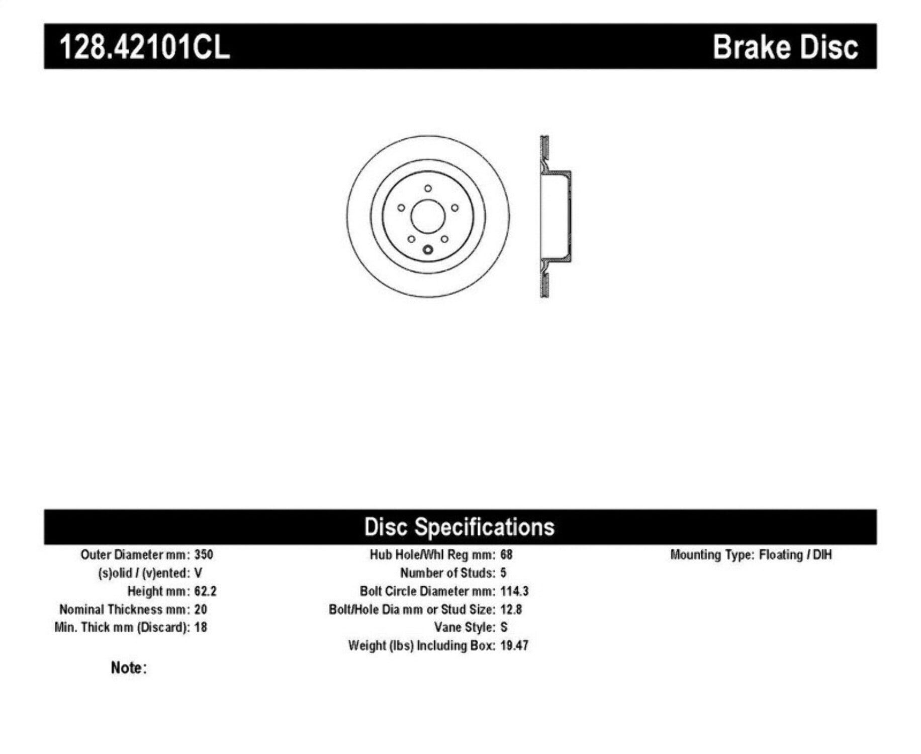 Cyro Treated Brake Rotor Fits select: 2010-2013 INFINITI G37, 2009-2019 ...