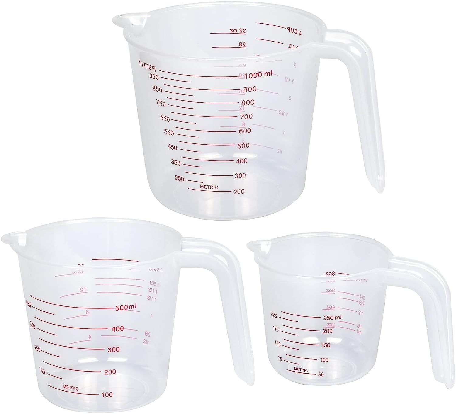 Cyrox Plastic Measuring Cup with Handle Clear Liquid Measuring Cup 12 4 ...