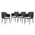 Cyrus Outdoor Wicker Dining Chairs with Cushions, Set of 4, Multibrown ...