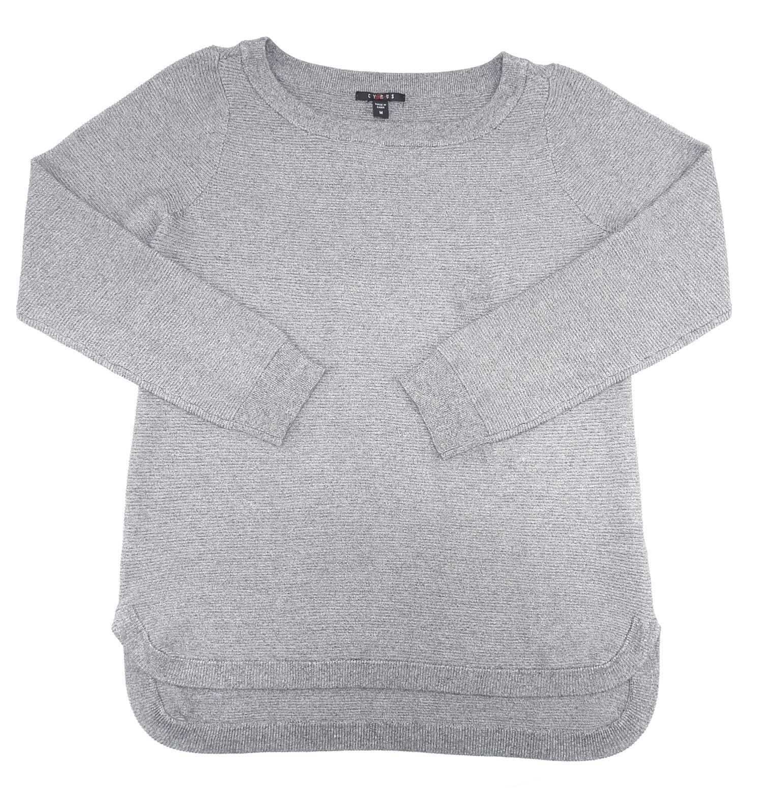 Cyrus Womens Size Medium Ribbed Texture Pullover Tunic Sweater, Coal ...